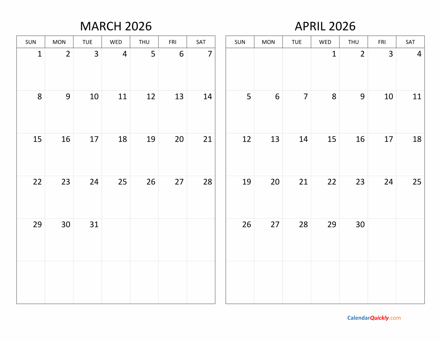 2026 Calendar March April May - Free Printable Calendar